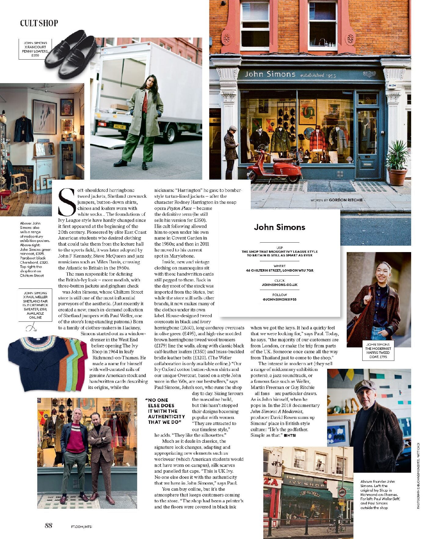 FT How To Spend It Cult Shop: the home of Ivy League style in London – JOHN SIMONS