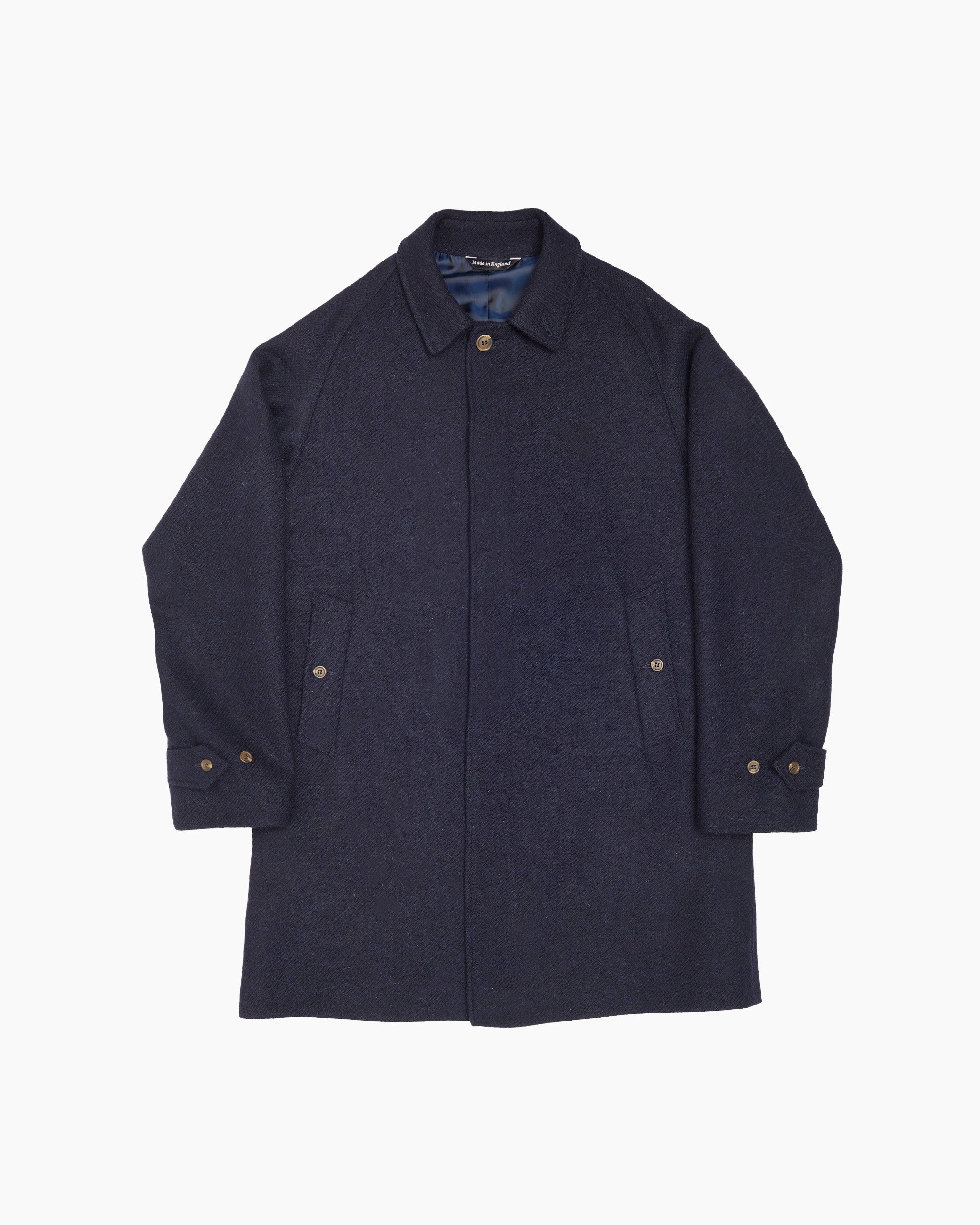 Navy Harris Tweed Overcoat – JOHN SIMONS