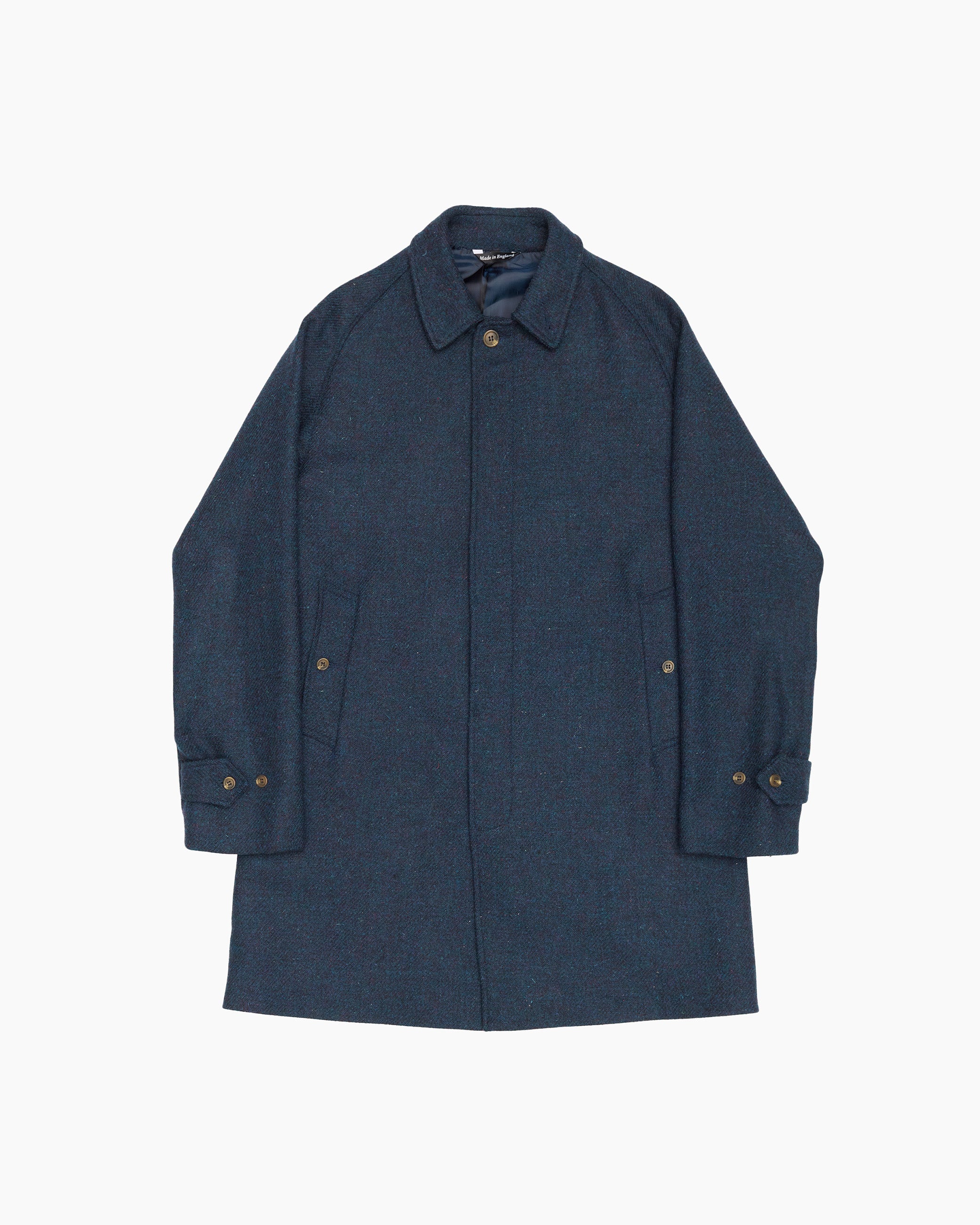 Petrol Blue Harris Tweed Overcoat – JOHN SIMONS