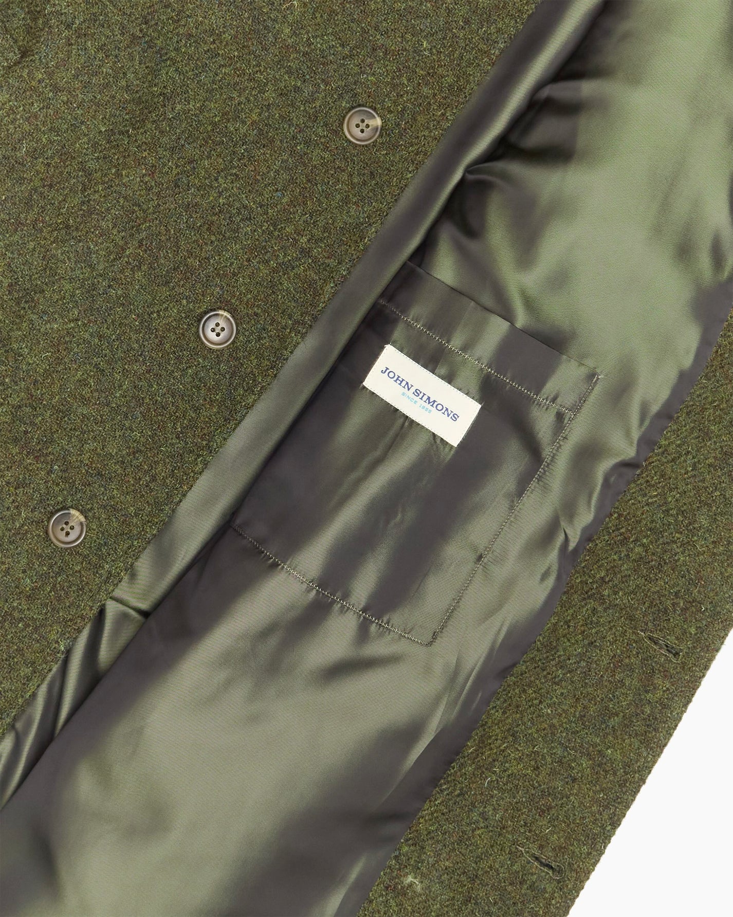Full Length Green Harris Tweed Overcoat – JOHN SIMONS