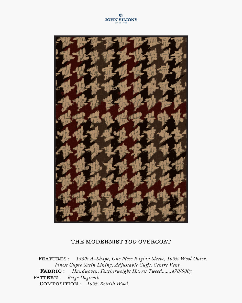 The Modernist Too Harris Tweed Overcoat – JOHN SIMONS