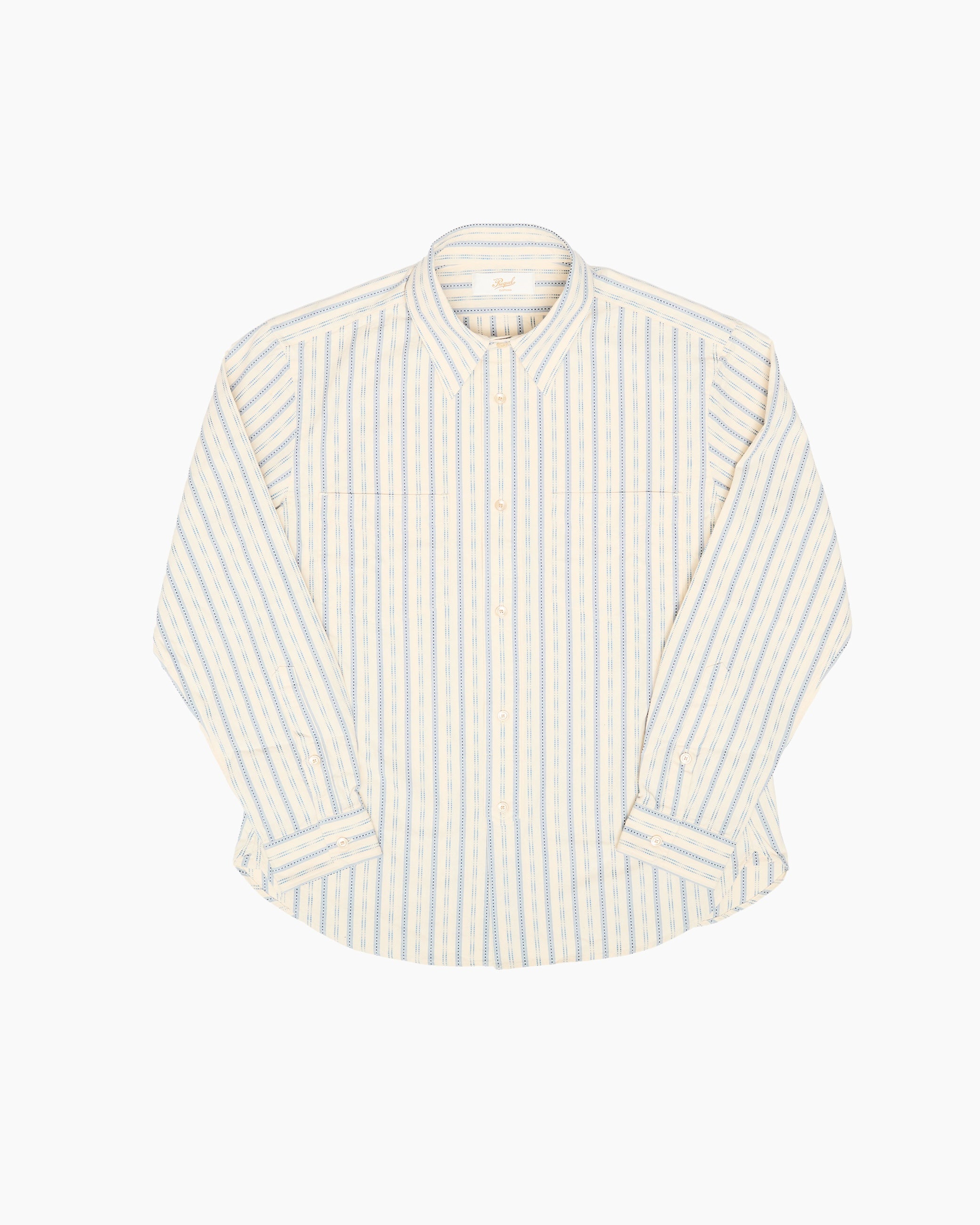 S1020 Beige Striped Work Shirt – JOHN SIMONS